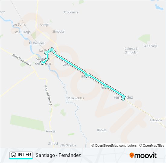 Ruta inter: horarios, paradas y mapas - Fernández (Actualizado)