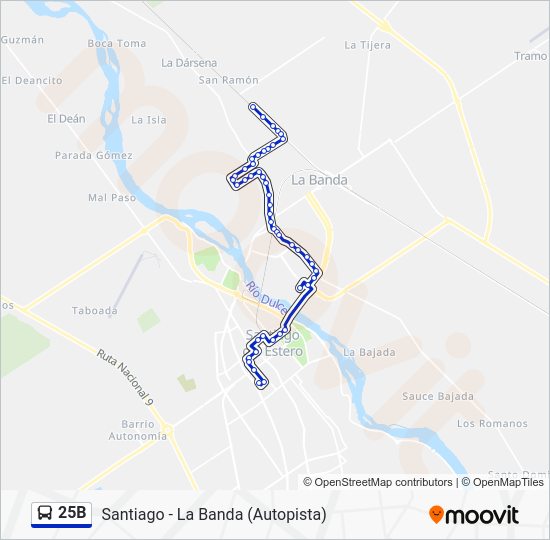 Ruta 25B: horarios, paradas y mapas - La Banda (Actualizado)