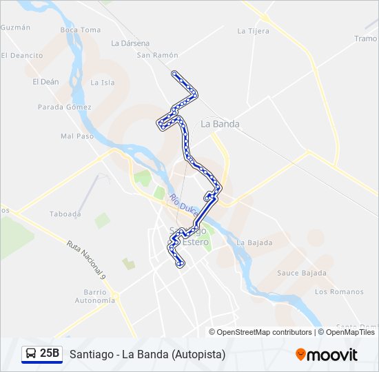 Ruta 25b: horarios, paradas y mapas - La Banda (Actualizado)