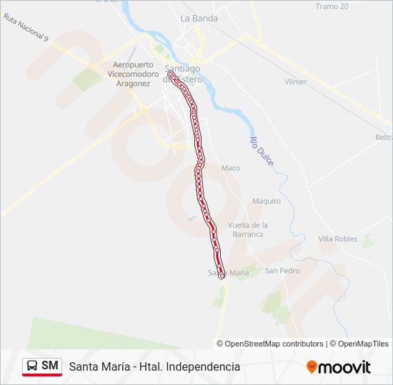 Ruta SM: horarios, paradas y mapas - Htal. Independencia (Actualizado)