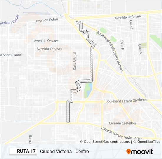 Ruta 17: horarios, paradas y mapas - Ciudad Victoria (Actualizado)