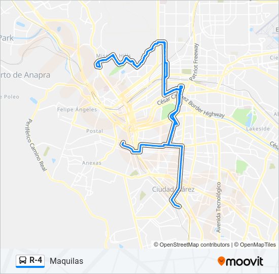 Ruta r4: horarios, paradas y mapas - Maquilas (Actualizado)