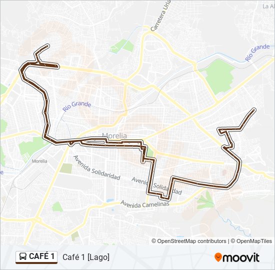 Ruta café 1: horarios, paradas y mapas - Café 1 [Lago] (Actualizado)