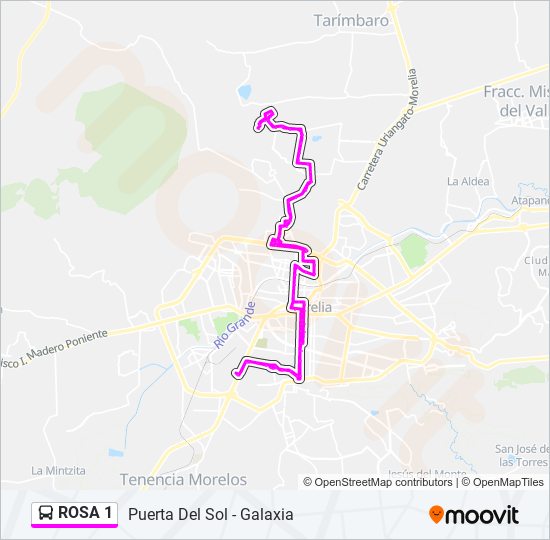 Ruta rosa 1: horarios, paradas y mapas - Puerta Del Sol - Galaxia ...