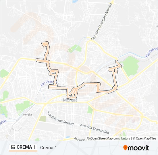 Ruta crema 1: horarios, paradas y mapas - Crema 1 (Actualizado)