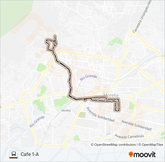 Ruta cafe 1a: horarios, paradas y mapas - Cafe 1-A (Actualizado)