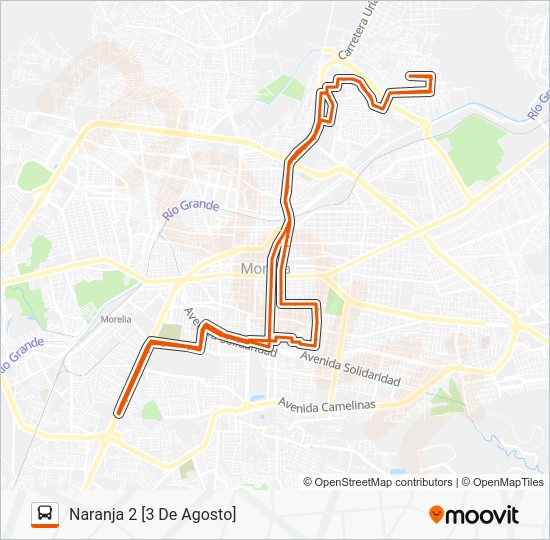Ruta NARANJA 2: horarios, paradas y mapas - Naranja 2 [3 De Agosto ...