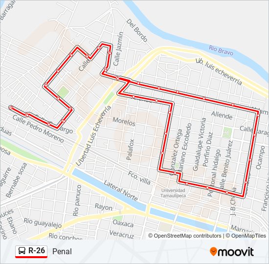 Ruta r26: horarios, paradas y mapas - Penal (Actualizado)