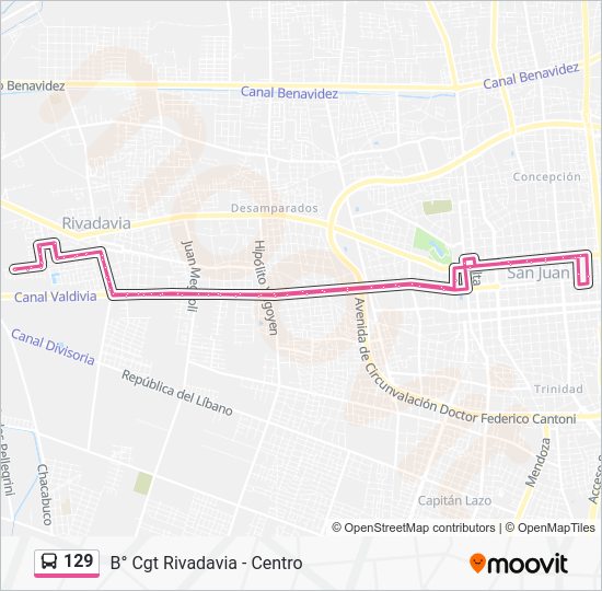 Ruta 129: horarios, paradas y mapas - B° Cgt Rivadavia - Centro ...
