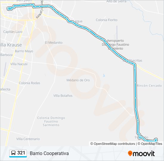 Ruta 321: horarios, paradas y mapas - Barrio Cooperativa (Actualizado)