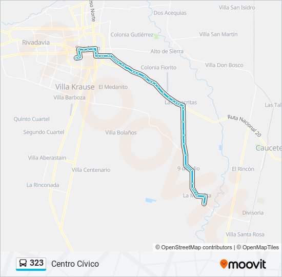 Ruta 323: horarios, paradas y mapas - Centro Cívico (Actualizado)