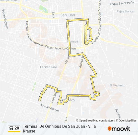 20 Route: Schedules, Stops & Maps - Terminal De Ómnibus De San Juan ...