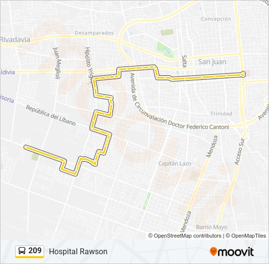 209 Route: Schedules, Stops & Maps - Hospital Rawson (Updated)