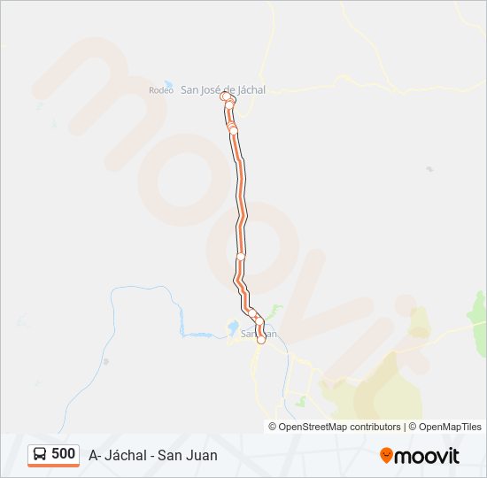 Ruta 500: horarios, paradas y mapas - A- Jáchal - San Juan (Actualizado)