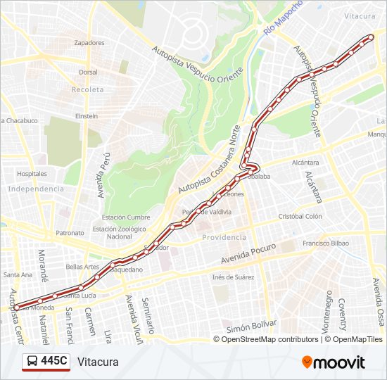 Ruta 445c: horarios, paradas y mapas - Vitacura (Actualizado)
