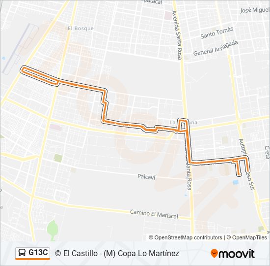 g13c Route: Schedules, Stops & Maps - © El Castillo - (M) Copa Lo ...