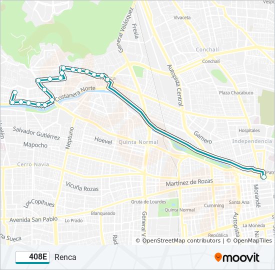 Ruta 408e: horarios, paradas y mapas - Renca (Actualizado)
