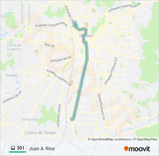 Ruta 301: horarios, paradas y mapas - Juan A. Ríos (Actualizado)