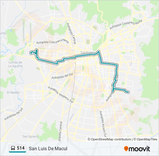 Ruta 514: horarios, paradas y mapas - San Luis De Macul (Actualizado)