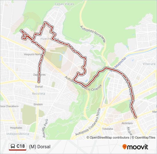 Ruta C18: horarios, paradas y mapas - (M) Dorsal (Actualizado)