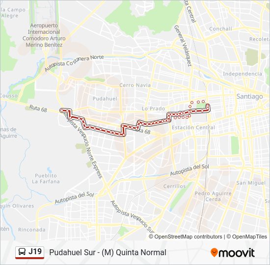 j19 Route: Schedules, Stops & Maps - Pudahuel Sur (Updated)