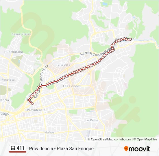 Ruta 411: horarios, paradas y mapas - Providencia (Actualizado)