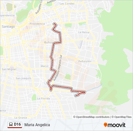Ruta d16: horarios, paradas y mapas - Maria Angelica (Actualizado)