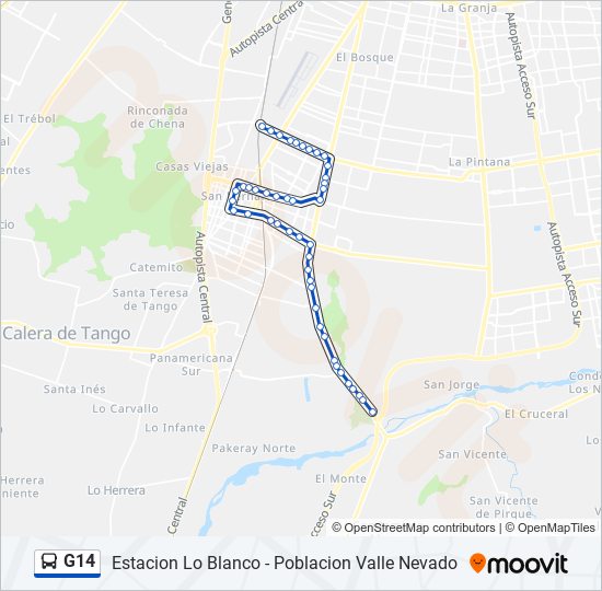 Ruta g14: horarios, paradas y mapas - Pob. V. Nevado (Actualizado)