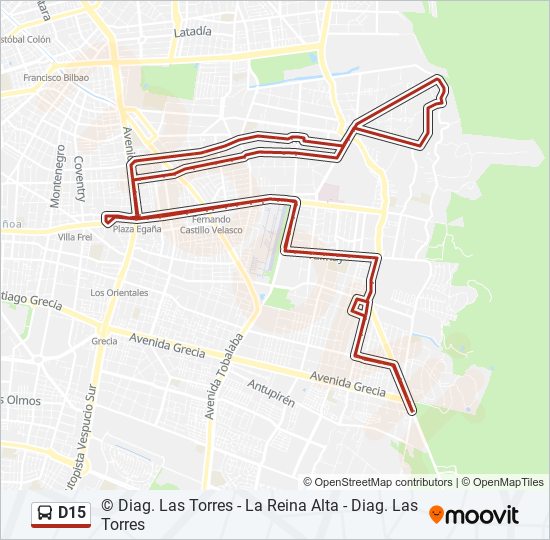 Ruta d15: horarios, paradas y mapas - © Diag. Las Torres - La Reina ...