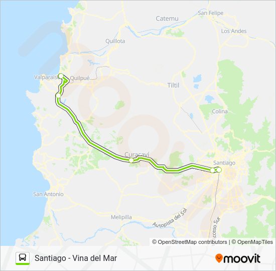 Ruta SANTIAGO VIÑA DEL MAR: horarios, paradas y mapas - Viña Del Mar ...