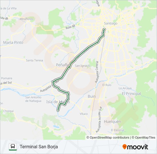 Ruta flota talagante: horarios, paradas y mapas - Terminal San Borja ...
