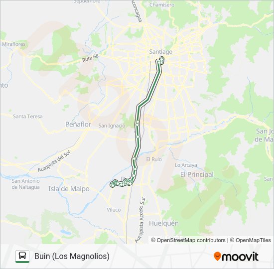 BUIN MAIPO Route: Schedules, Stops & Maps - Buin (Los Magnolios) (Updated)