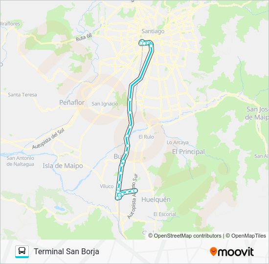 Ruta BUSES PAINE: horarios, paradas y mapas - Terminal San Borja ...