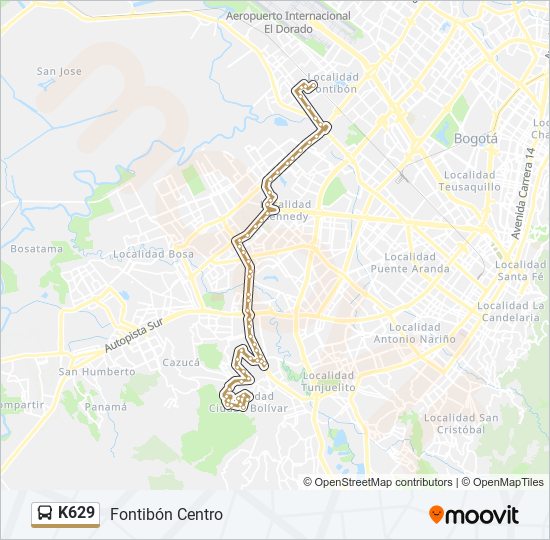 Ruta k629: horarios, paradas y mapas - Fontibón Centro (Actualizado)