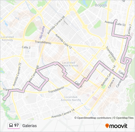 97 Route: Schedules, Stops & Maps - Galerías (Updated)
