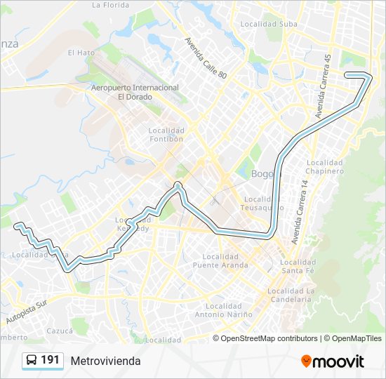 191 Route: Schedules, Stops & Maps - Metrovivienda (Updated)