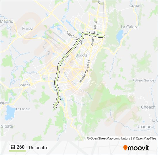 260 Route: Schedules, Stops & Maps - Unicentro (Updated)