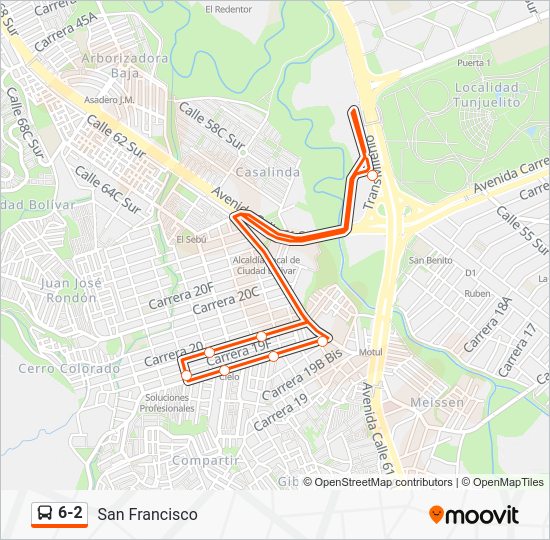 Ruta 62: horarios, paradas y mapas - San Francisco (Actualizado)