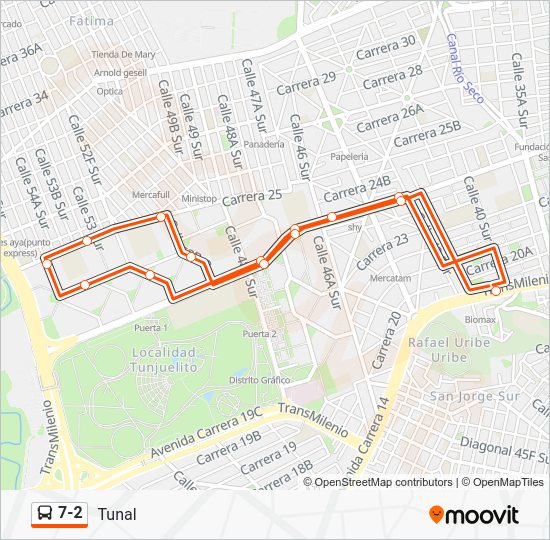 Ruta 72: horarios, paradas y mapas - Tunal (Actualizado)