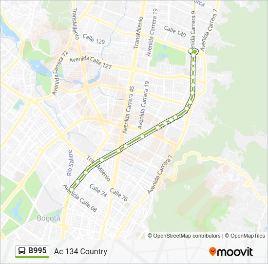 Ruta B995: horarios, paradas y mapas - Ac 134 Country (Actualizado)