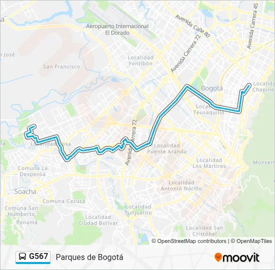 G567 Route: Schedules, Stops & Maps - Parques De Bogotá (Updated)