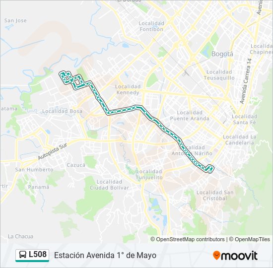 Ruta l508: horarios, paradas y mapas - Estación Avenida 1° De Mayo ...