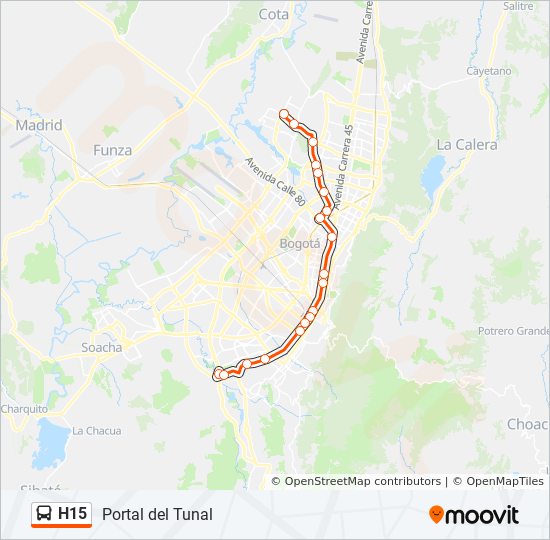 Ruta h15: horarios, paradas y mapas - Portal Del Tunal (Actualizado)