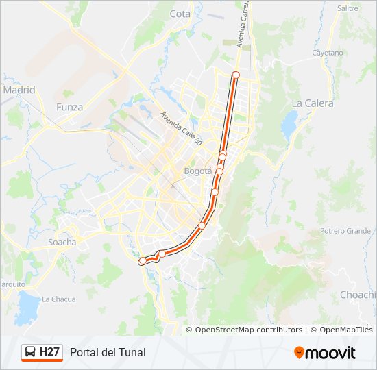 Ruta h27: horarios, paradas y mapas - Portal Del Tunal (Actualizado)