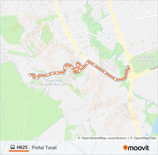 Ruta h625: horarios, paradas y mapas - Portal Tunal (Actualizado)