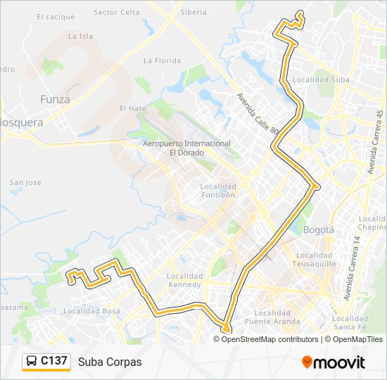 Ruta C137: horarios, paradas y mapas - Suba Corpas (Actualizado)