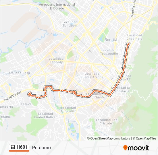 Ruta H601: horarios, paradas y mapas - Perdomo [Lunes A Sábado ...