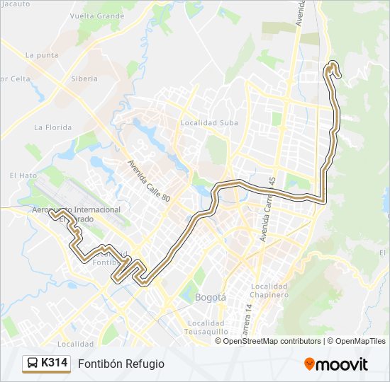 Ruta k314: horarios, paradas y mapas - Fontibón Refugio (Actualizado)