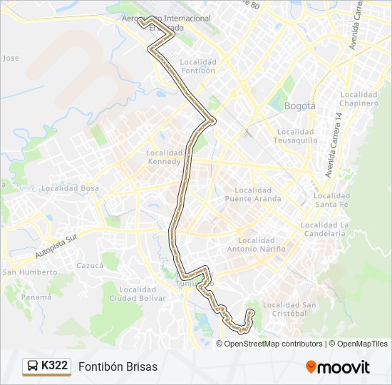 Ruta k322: horarios, paradas y mapas - Fontibón Brisas (Actualizado)