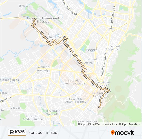 Ruta k325: horarios, paradas y mapas - Fontibón Brisas (Actualizado)